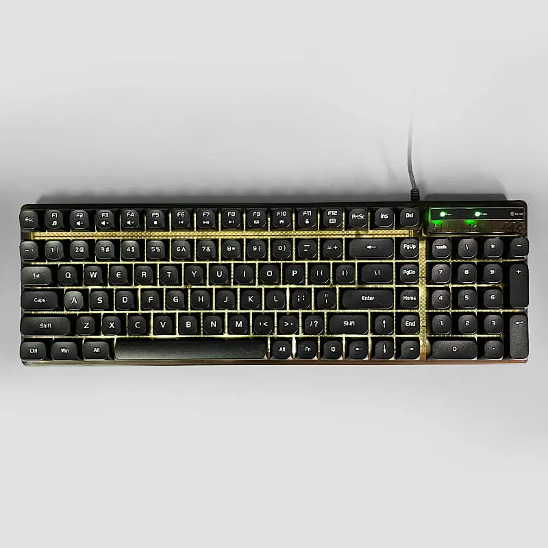 New design wired transparent grey panel gaming multimedia keyboard KBL ...